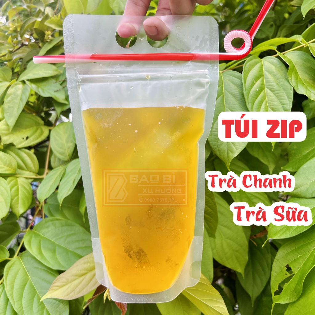 SET 100 Cái Túi zip đựng trà sữa, túi zipper trà chanh, túi zip trà ...