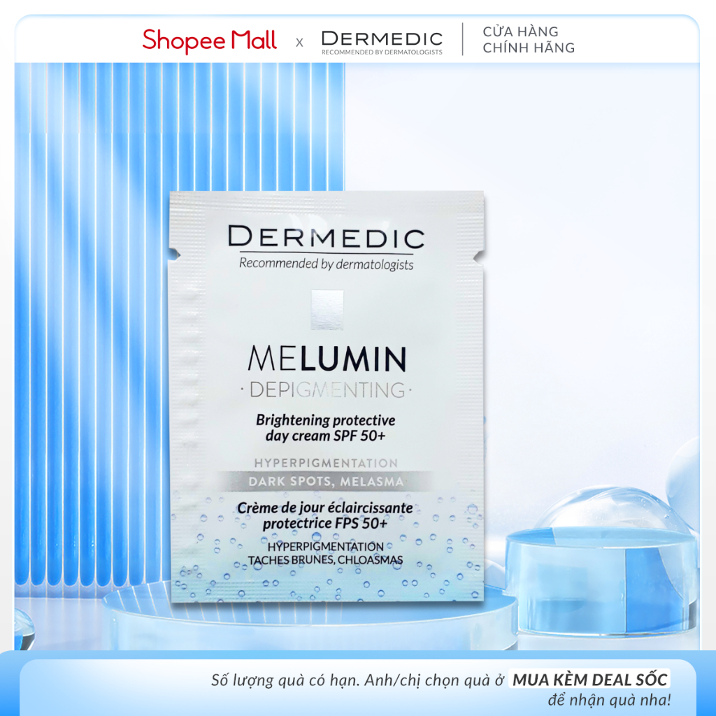 [Trial Size] Sachet kem dưỡng ẩm kết hợp chống nắng Dermedic Melumin ...
