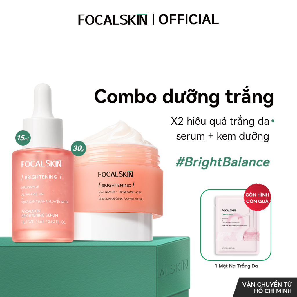 FOCALSKIN Combo Serum + Kem Dưỡng Trắng Da Mờ Thâm Mụn Vitamin C ...