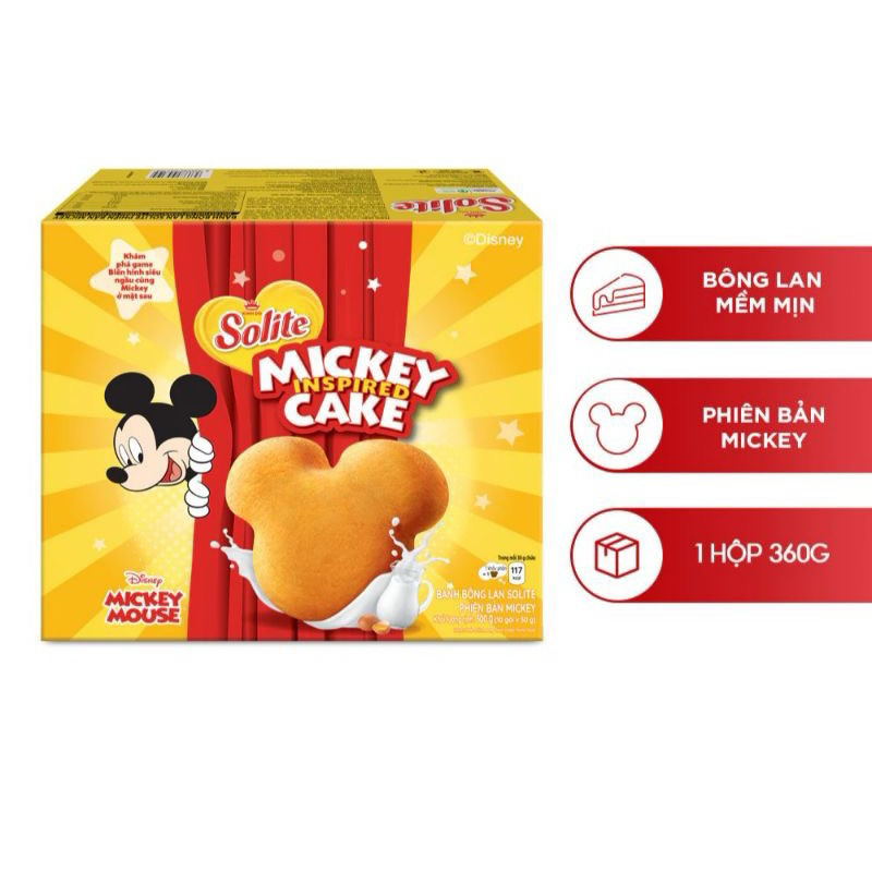 ( date 4/25) Bánh bông lan Solite phiên bản Mickey hộp 300g | Shopee ...