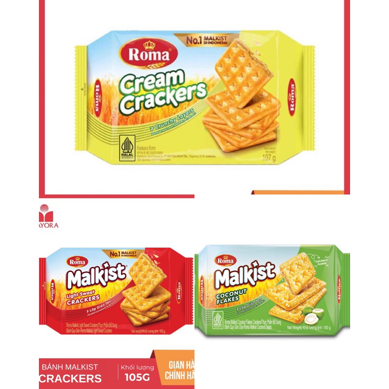 ( date 4/2025) Bánh ROMA Malkist Cream Crackers Gói Nhỏ 100g | Shopee ...