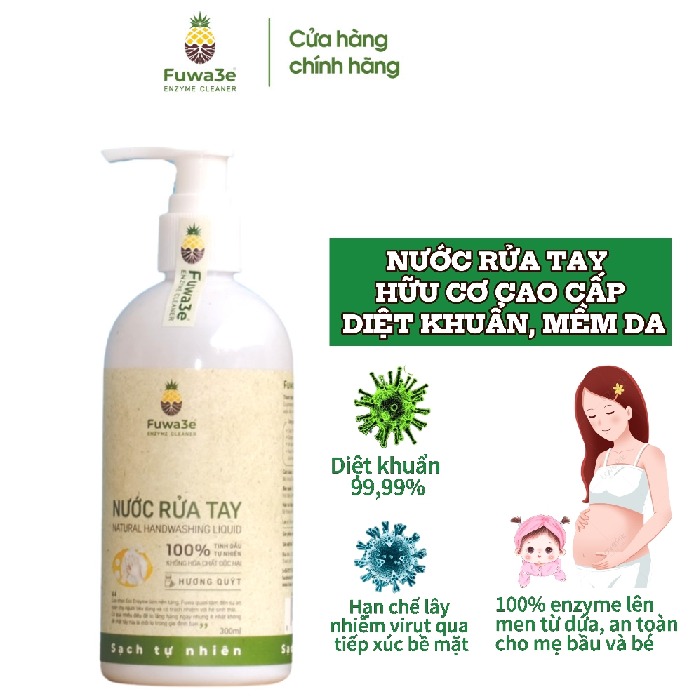 Nước rửa tay hữu cơ Fuwa3 Hương tinh dầu quýt tự Giúp sạch khuẩn, mềm ...