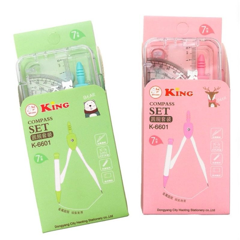 Bộ thước kẻ compa King Compass Set K-6601 | Shopee Việt Nam