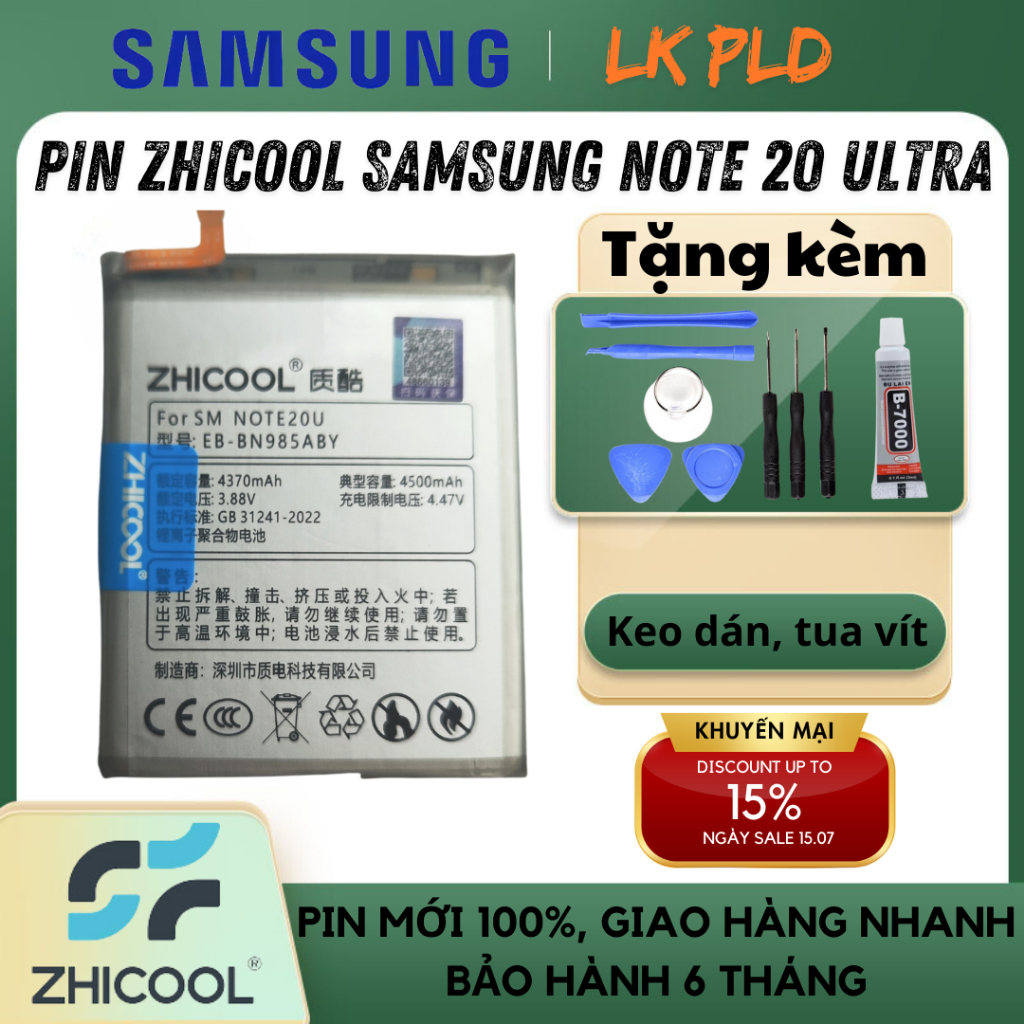 Pin Note 20 Ultra Zhicool, Pin Samsung Note 20 Ultra Dung lượng 4500mAh ...
