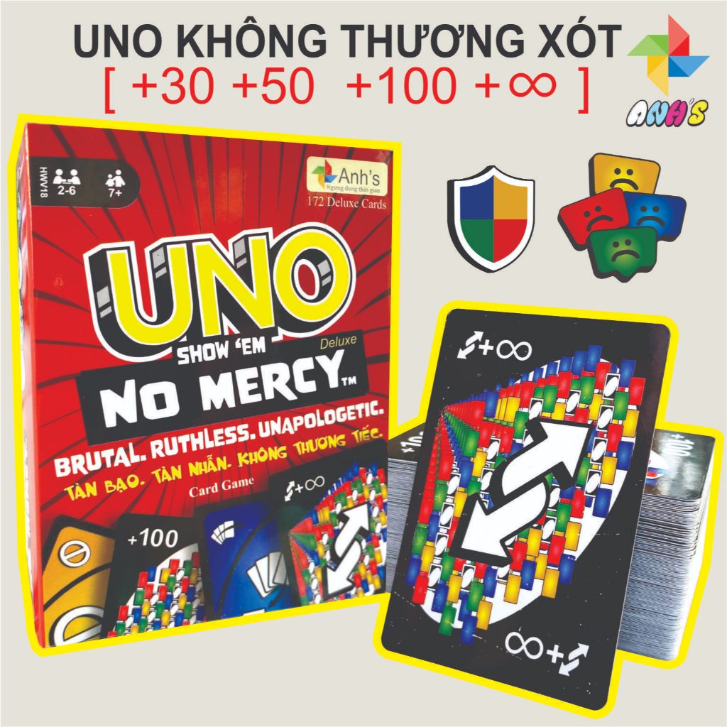 Bài UNO No Mercy không thương xót +100 +∞ NoMercy cards | Shopee Việt Nam