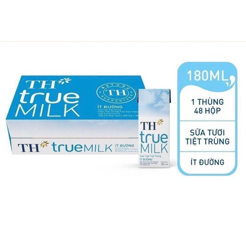 Sữa TH True Milk thùng 48 Hộp 180ml | Shopee Việt Nam
