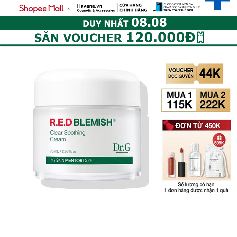 Kem dưỡng Dr.G DrG Red Blemish Clear Soothing Cream 70ml | Shopee Việt Nam