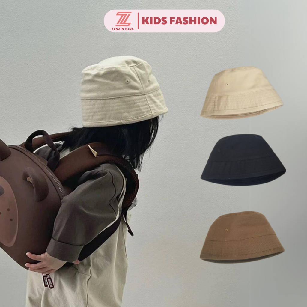 Mũ bucket cho bé ZENZIN KIDS trơn basic thời trang phong cách Hàn Quốc ...