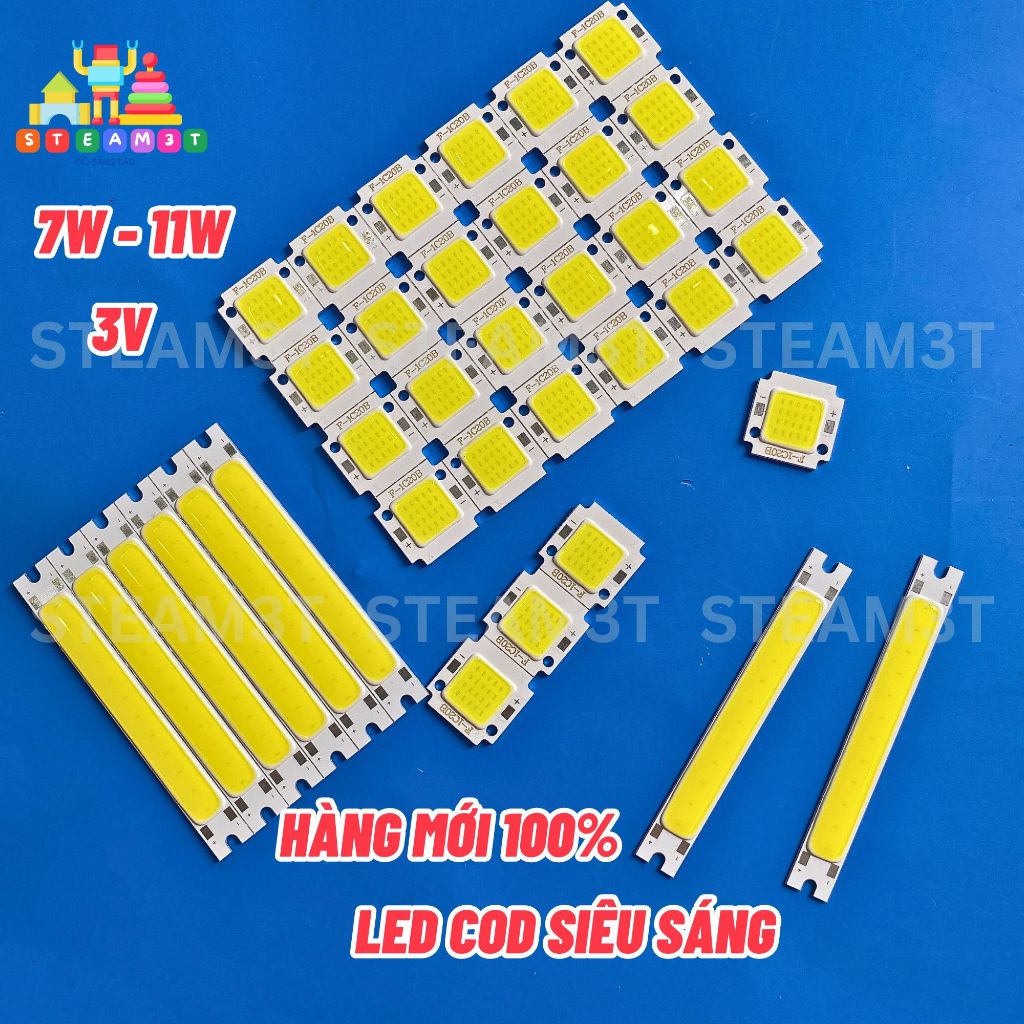 Bóng Chip LED COB 3V Siêu Sáng 6500K, 6W 11W đèn năng lượng mặt trời COB hạt đèn 3V - 3.7V công ...
