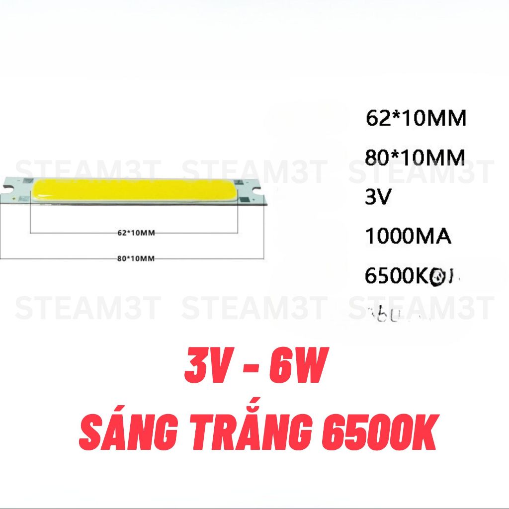 Bóng Chip LED COB 3V Siêu Sáng 6500K, 6W 11W đèn năng lượng mặt trời COB hạt đèn 3V - 3.7V công ...