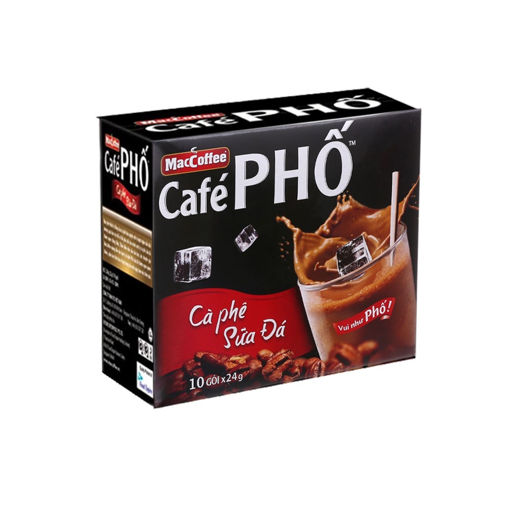 Cà phê sữa đá MacCoffee Café Phố hộp 240g (10 gói x 24g) | Shopee Việt Nam