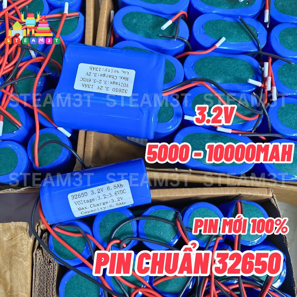 Pin sạc 32650 pin 3.2V Mới 100% đủ dung lượng 5000mAh 10000mAh, Pin đèn ...