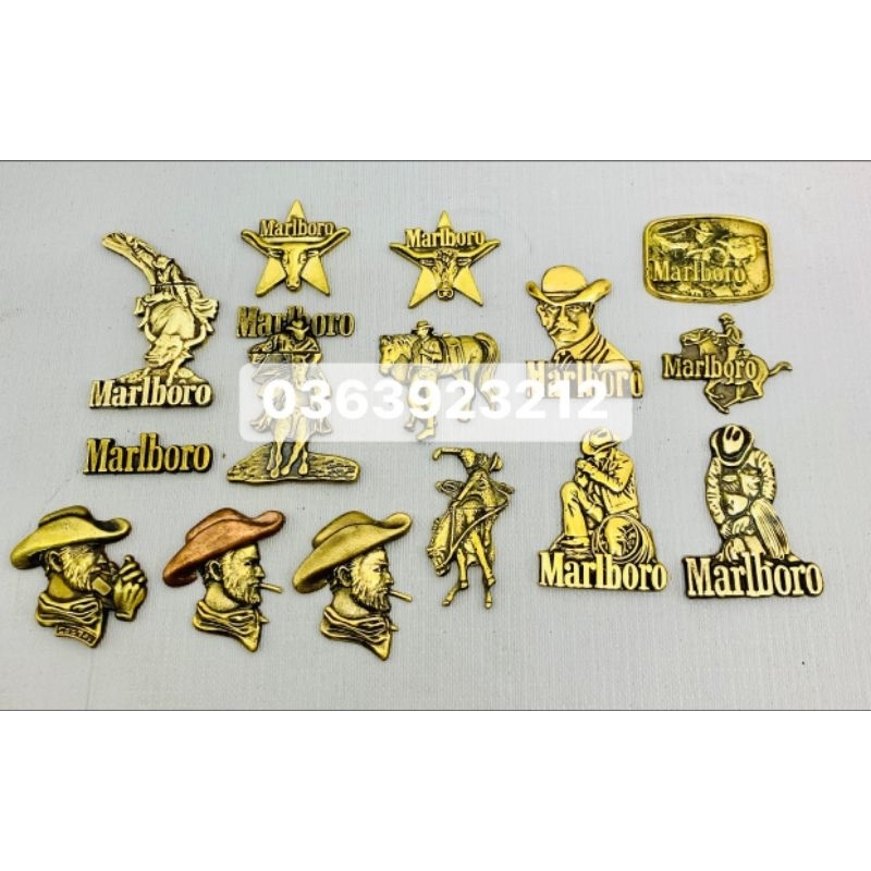 Emblem Marlboro đồng dán Zippo ( có tặng kèm keo dán) | Shopee Việt Nam