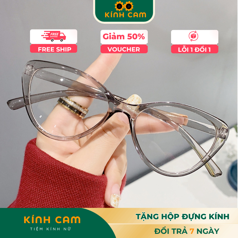 Gọng trơn nữ cổ điển, gọng kính mắt mèo TR90 chống UV | Shopee Việt Nam