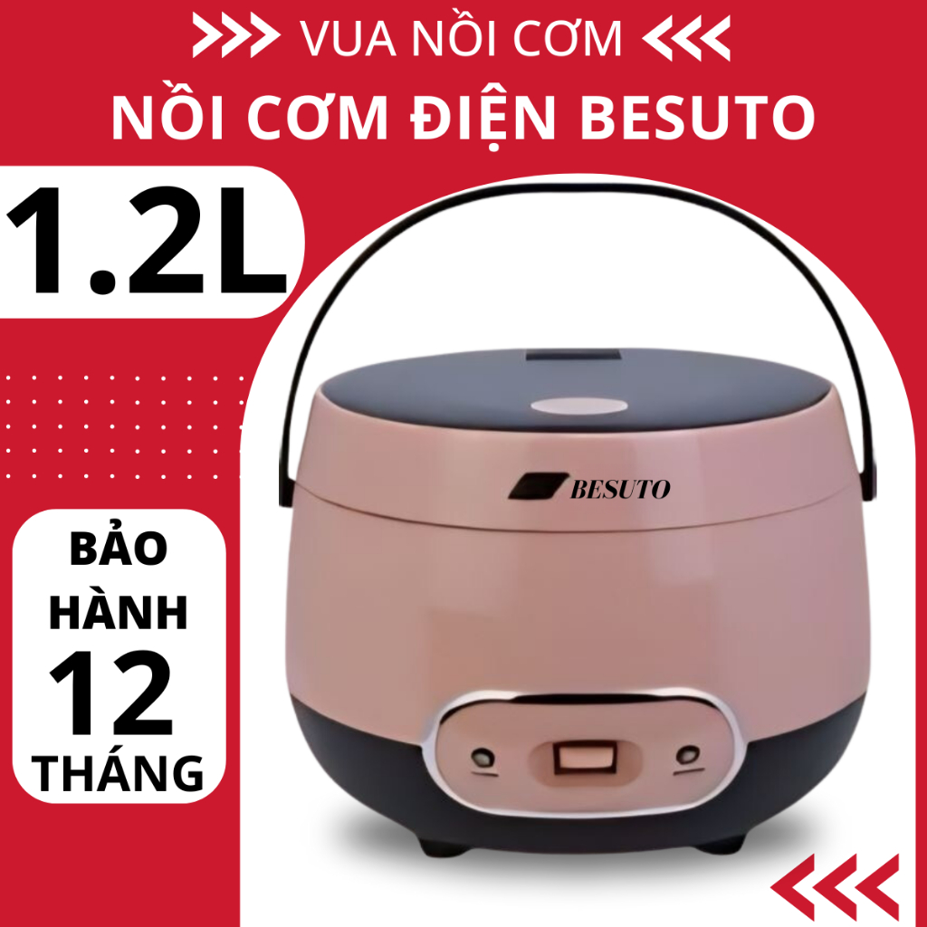 Nồi cơm điện Besuto công suất 500W dung tích 1.2L siêu tiết kiệm điện, lòng nồi 5 lớp - BH 12 ...