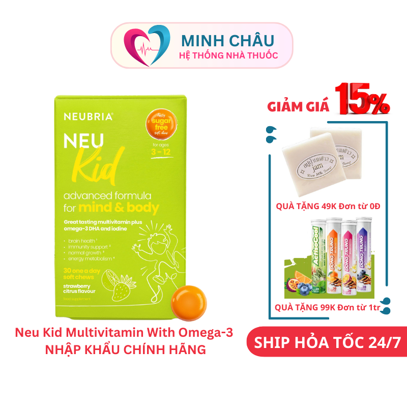 Vitamin tổng hợp cho bé Neubria dạng kẹo Neu Kid Multivitamin With ...