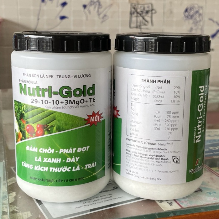 Nutri-Gold 29-10-10 3MgO +TE (hộp 500gr) - đâm chồi, phát đọt, xanh dày ...