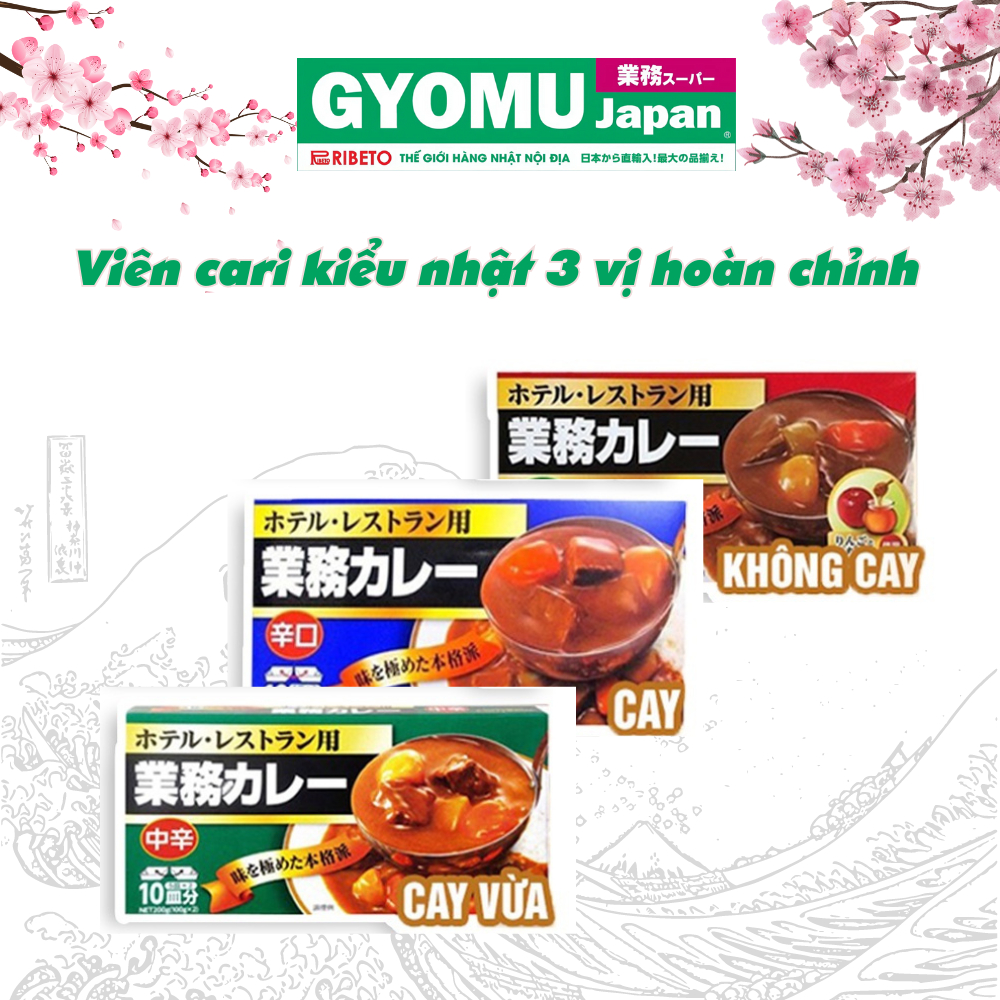 Viên cari kiểu nhật 3 vị hoàn chỉnh, không cay,cay vừa, Cay 200G - Viên ...