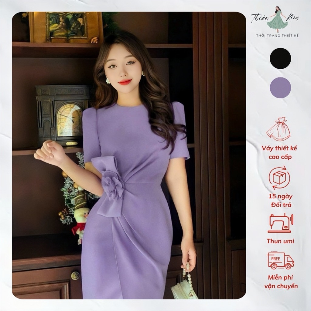 B043 - Đầm Body Bông Eo, Váy Body Tặng Mẹ Thiết Kế Trung Niên Cao Cấp ...