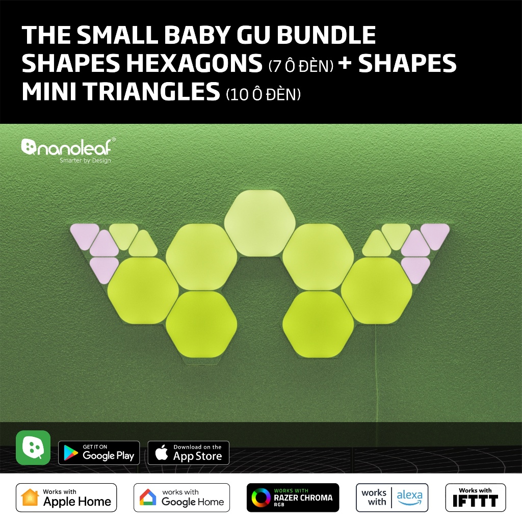 Nanoleaf Baby Yoda Bundle Mixed Shapes 17 ô đèn | Shopee Việt Nam