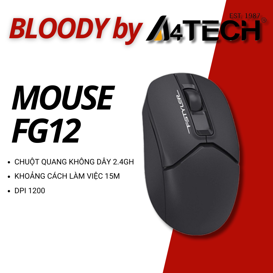 Chuột Fstyler không dây A4Tech FG12 | FG12S | FB12, màu đen - HÀNG CHÍNH HÃNG, BẢO HÀNH 12 THÁNG ...