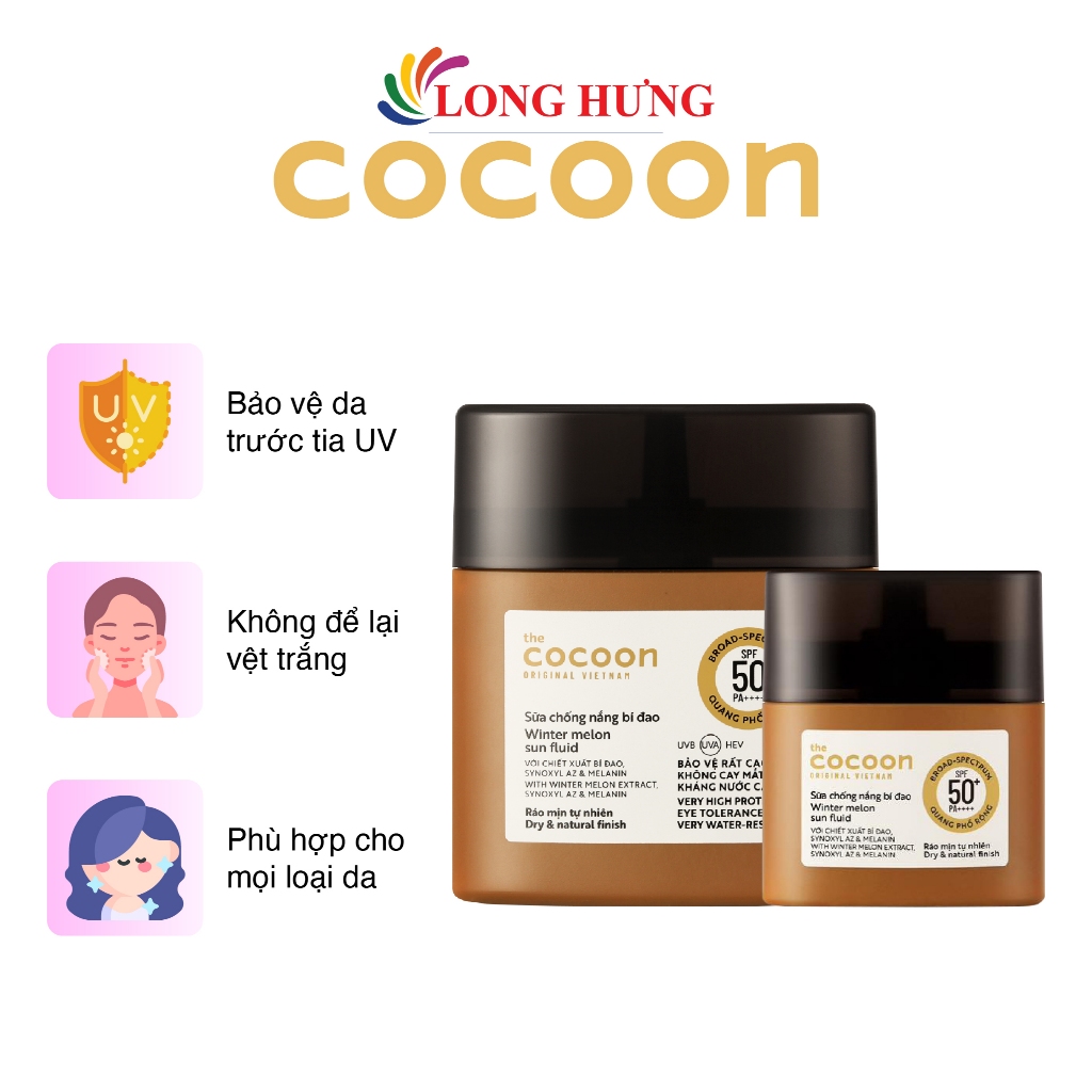 Sữa chống nắng bí đao Cocoon Winter Melon Sun Fluid SPF 50+ PA++++ (5ml ...