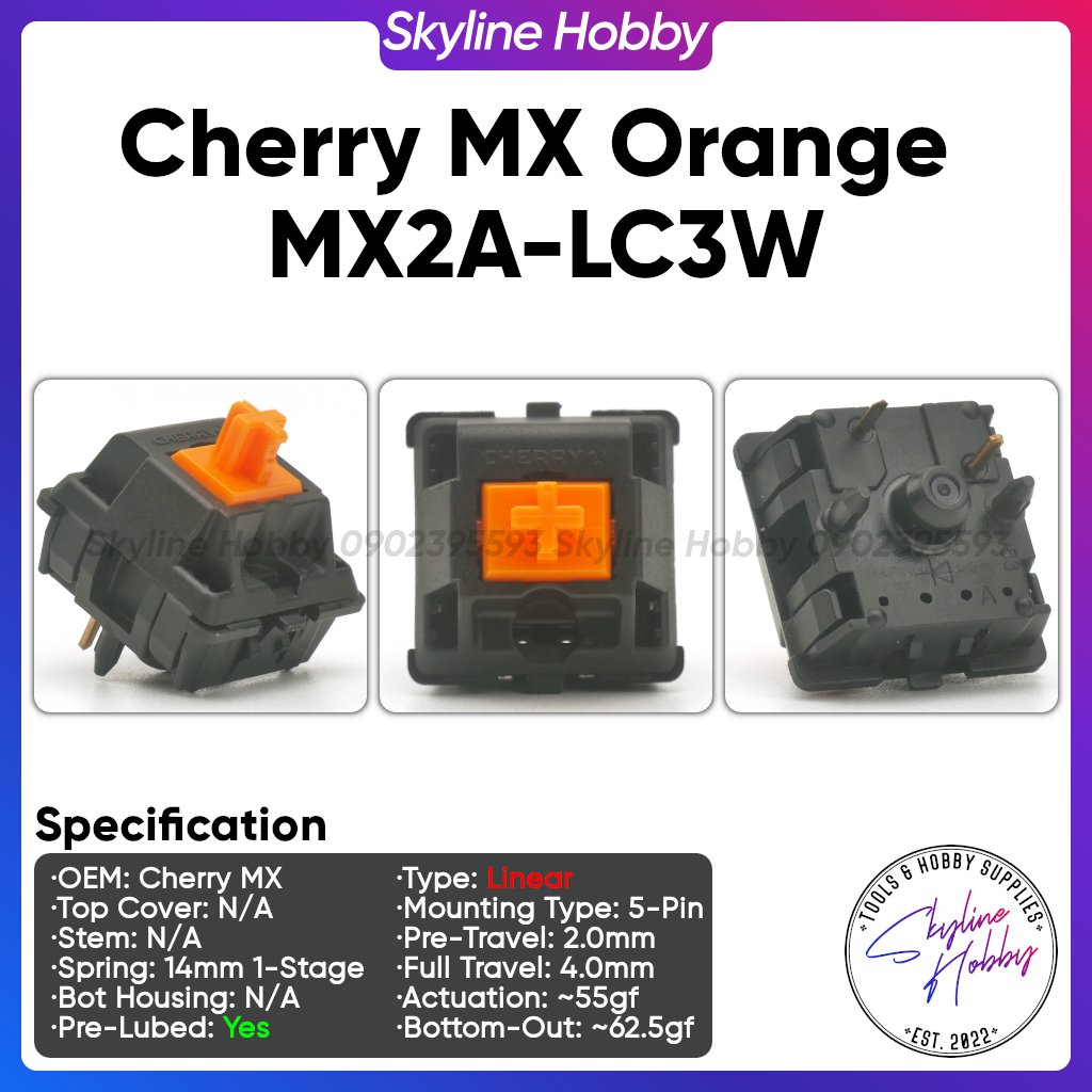 Switch bàn phím cơ Cherry MX - Black HyperGlide, HG Black, Orange, Purple, MX2A Switch | Shopee ...