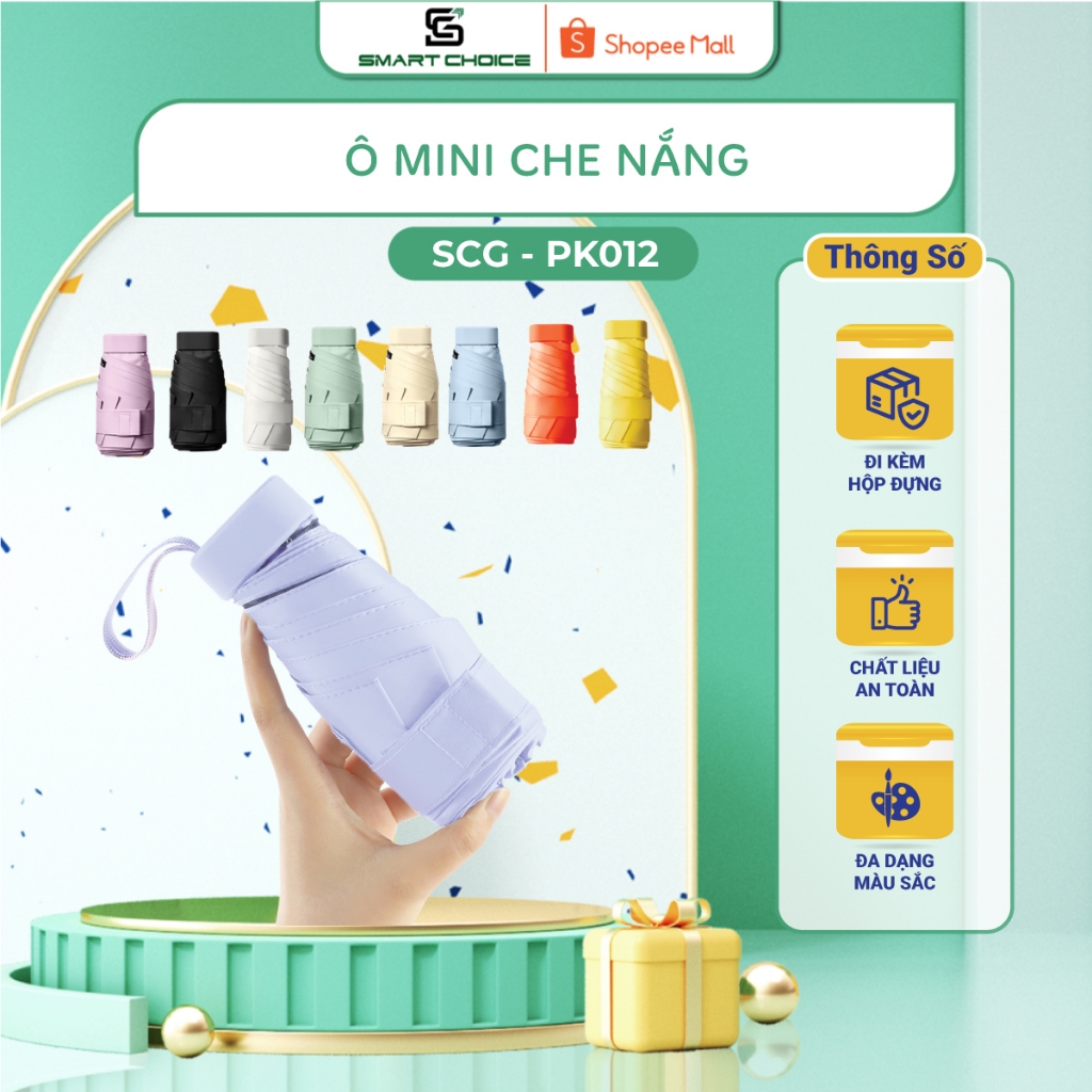 Ô Mini Che Nắng, Ô Che Mưa Gấp Gọn 15cm SMARTCHOICE SCG- PK012 Chống Tia UV 3 Lớp Dù Bỏ Hộp Tiện ...