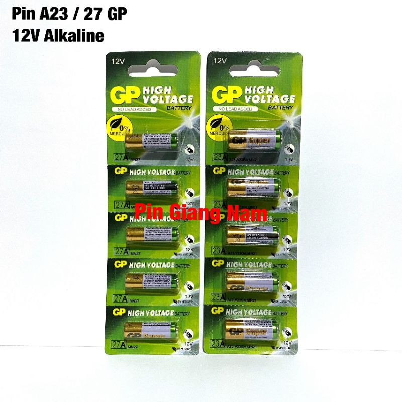 Pin A23 (23A) / A27 (27A) GP 12V Alkaline Hàng Nhập Khẩu Dùng Cho Điều ...