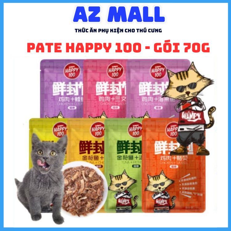 Pate Wanpy Happy 100 Gói 70g Cho Mèo, Thức Ăn Cho Mèo Dạng Súp Đủ Vị ...