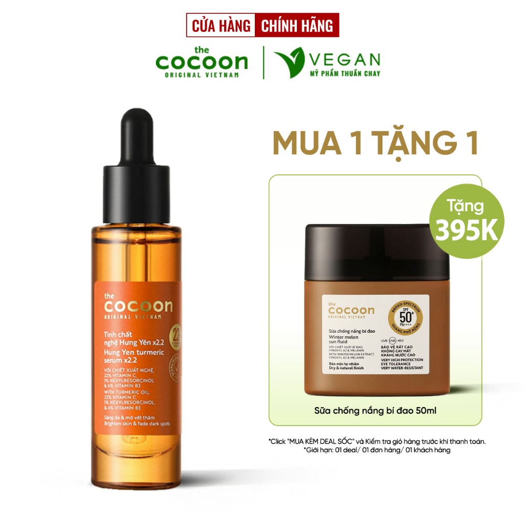 C22 - Serum tinh chất nghệ Hưng Yên Cocoon với 22% VTM C 30ml - Vegan ...