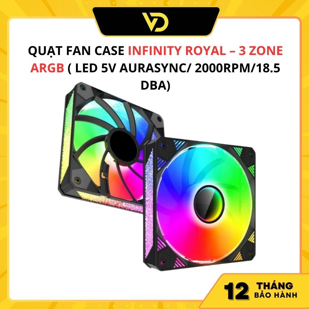 QUẠT FAN CASE INFINITY ROYAL – 3 ZONE ARGB ( LED 5V AURASYNC/ 2000RPM ...