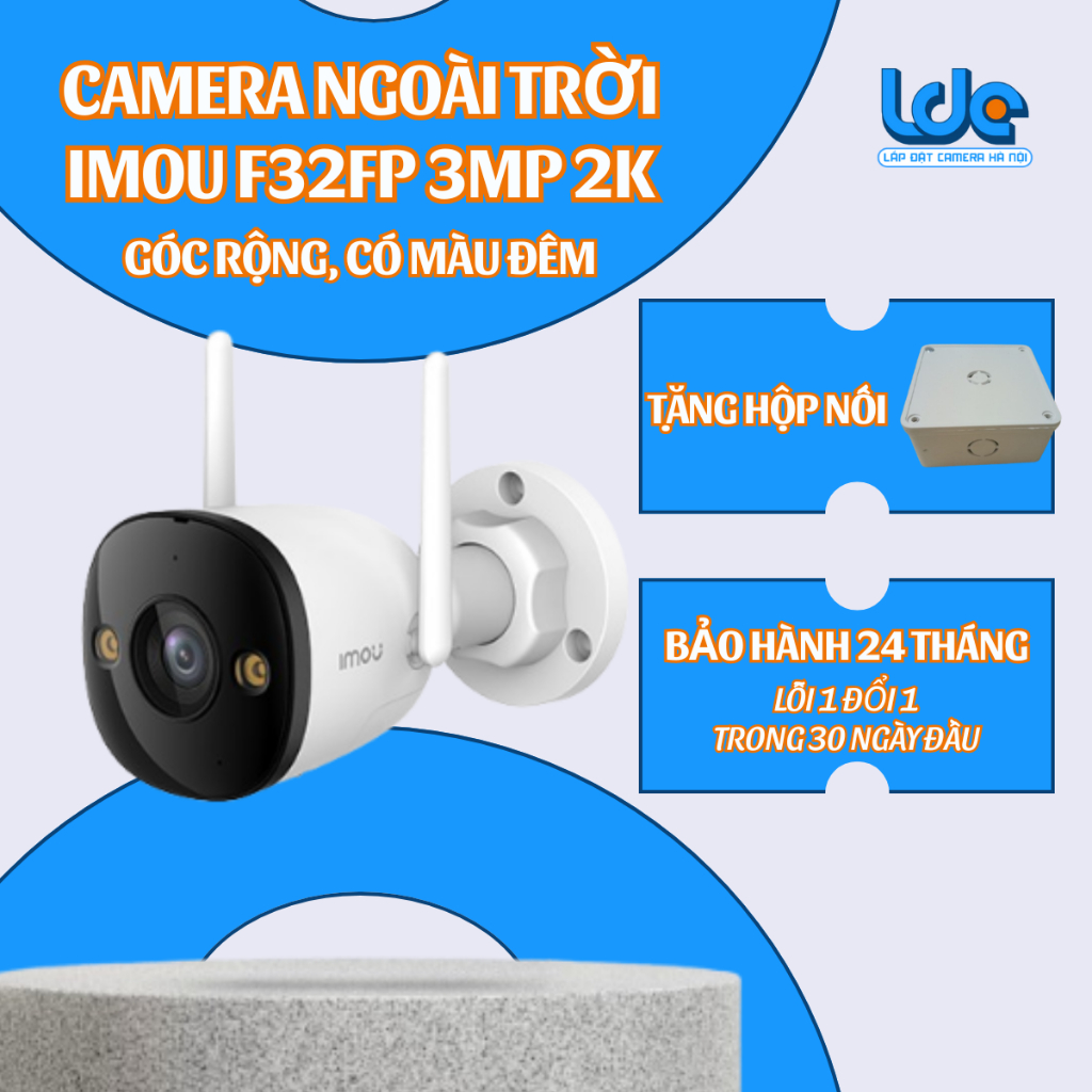 Camera IMOU F32FP 3MP ngoài trời, chống bụi chống nước, màu đêm, tích ...