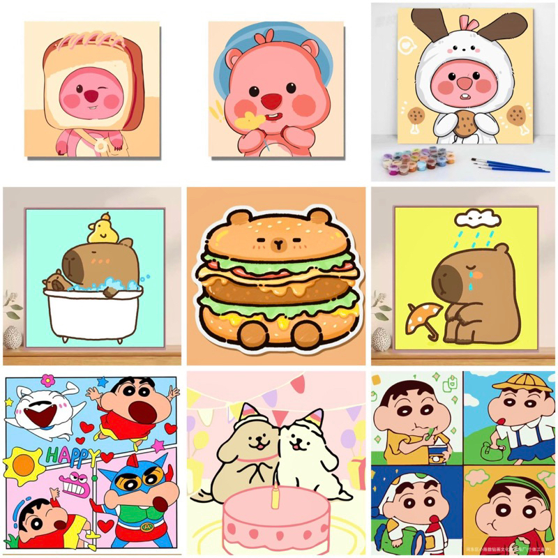 Tranh tô màu số hóa 20 x 20cm Capybara Loopy | Shopee Việt Nam
