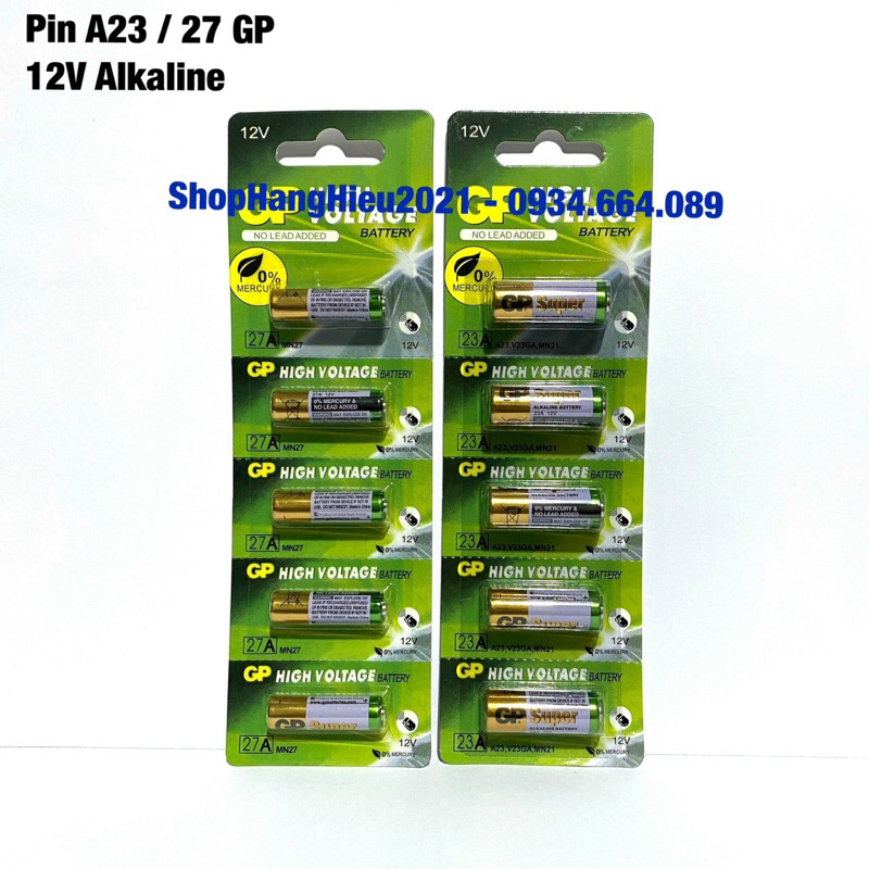 Pin A23 / A27 GP Alkaline 12V Dùng Cho Điều Khiển Cửa Cuốn, Chuông Cửa, Quạt Trần Hàng Nhập Khẩu ...