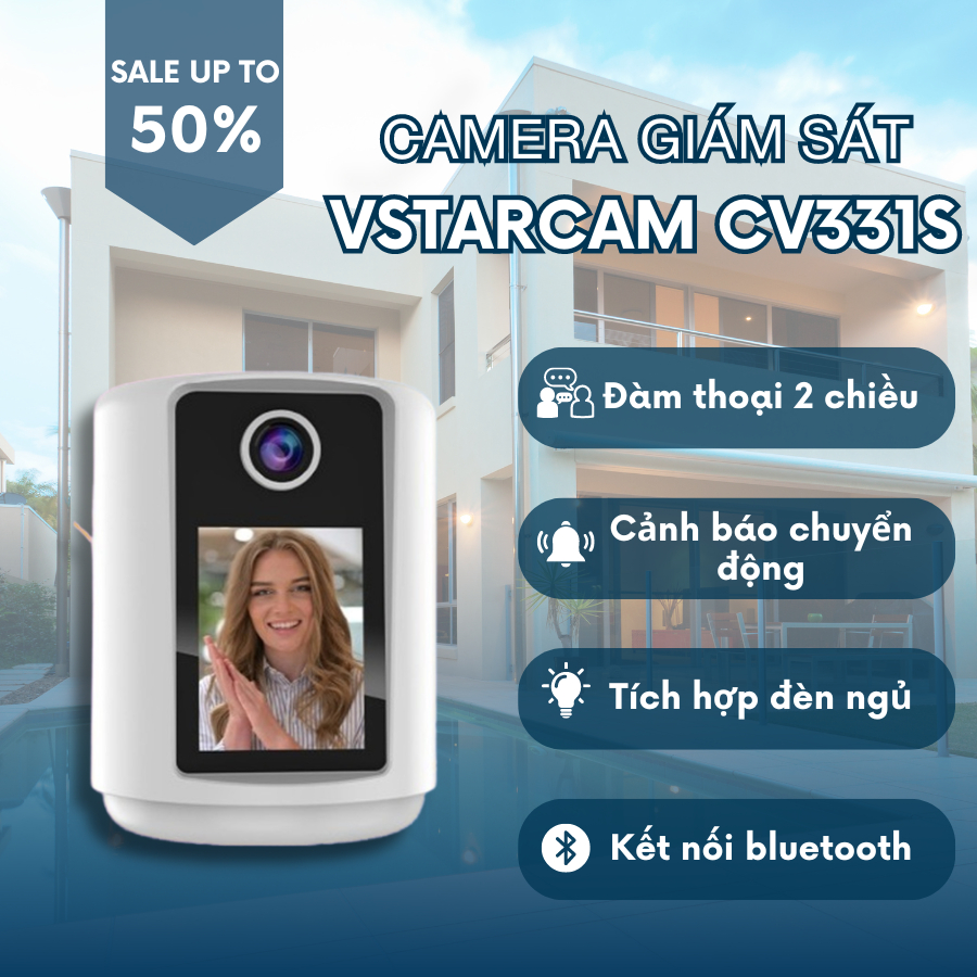 Camera Giám Sát Vstarcam CV331S Corisu Video Call 2 Chiều Tích Hợp Đèn Ngủ, Chất Lượng 3K Siêu ...