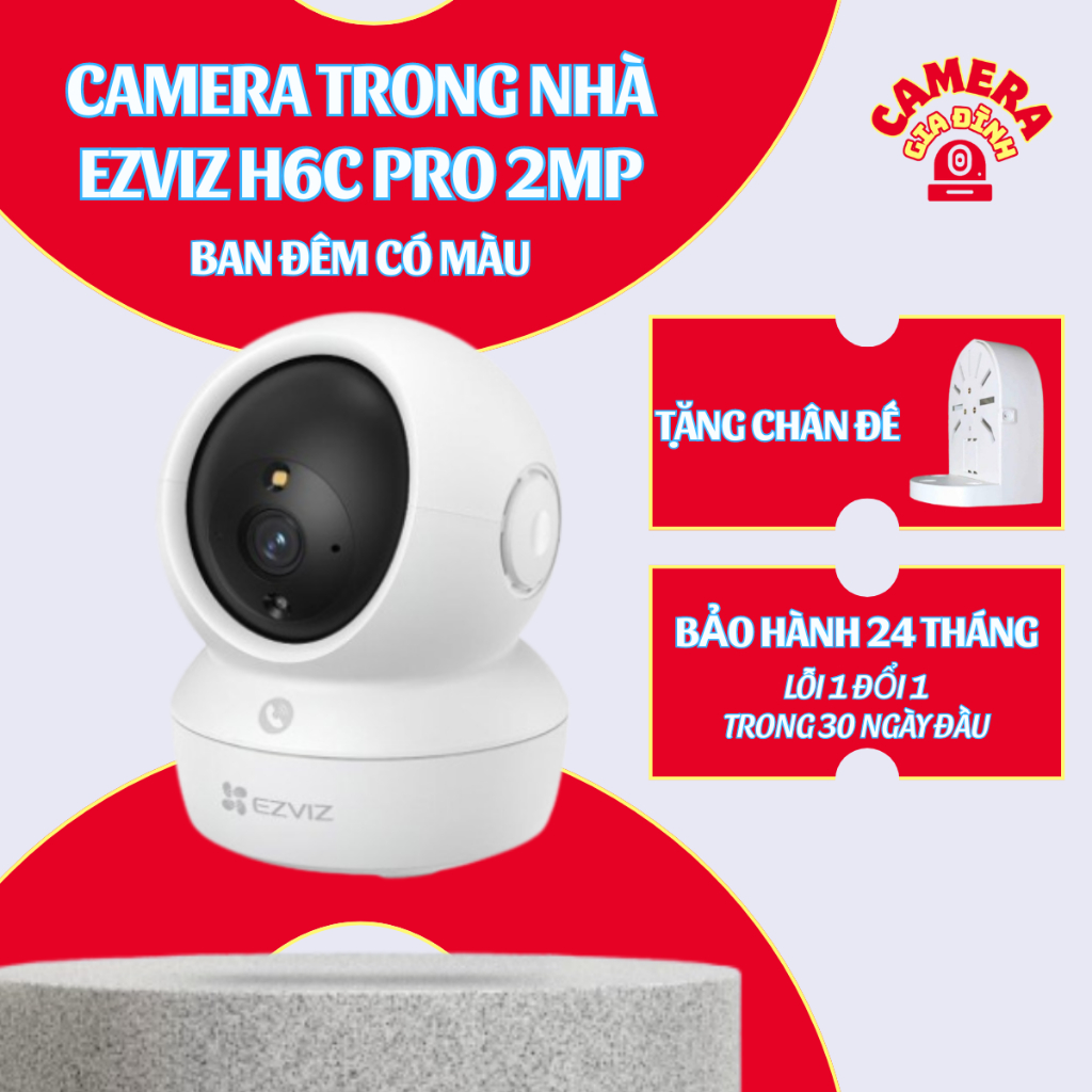 Camera Wifi Ezviz H6C pro 2MP, bản nẩng câp từ C6N, đêm có màu, Xoay ...