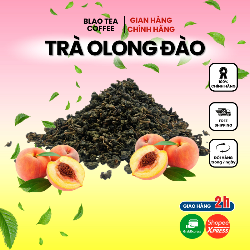 Trà olong đào hảo hạng thơm ngọt của quả đào đậm vị olong dùng pha chế trà sữa, trà trái cây ...