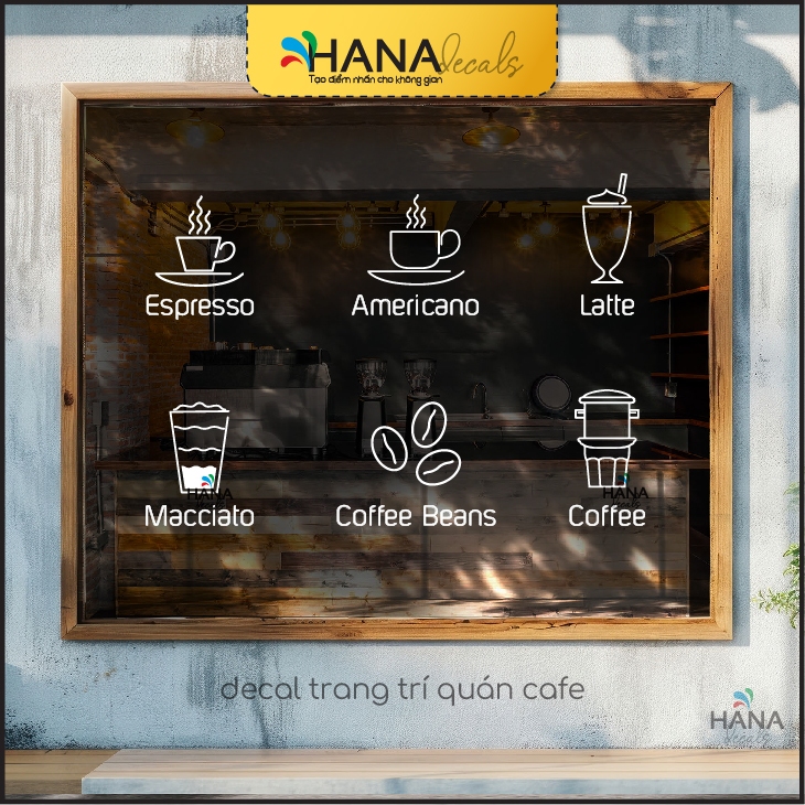 Sticker Trang Trí Quán Cafe Dễ Dán - Decal dán Trang Trí, Decan dán ...
