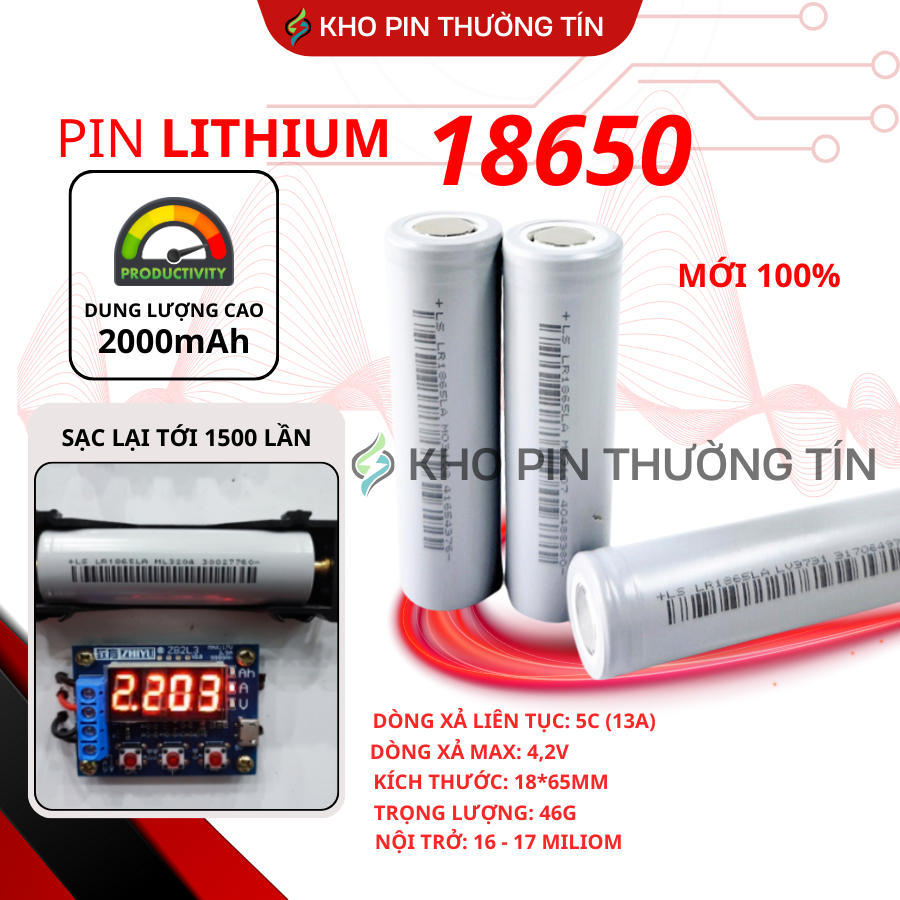 COMBO 4 PIN Cell Pin Ls Lishen xám 2000mAh mới 100% dòng xả cao 10A ...