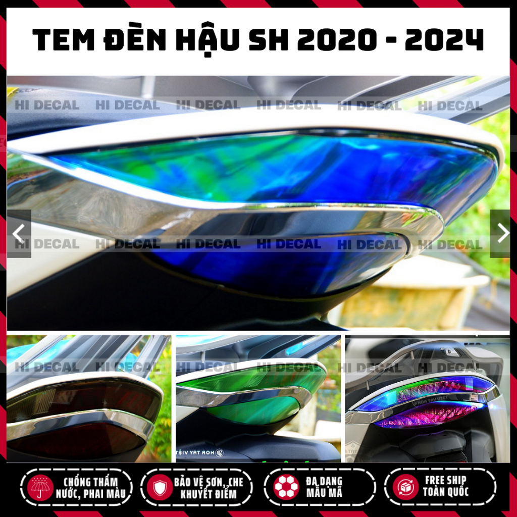 Tem decal dán đèn hậu xe Sh 2020 - 2024 dòng 125 150 160 350, Tem bảo ...