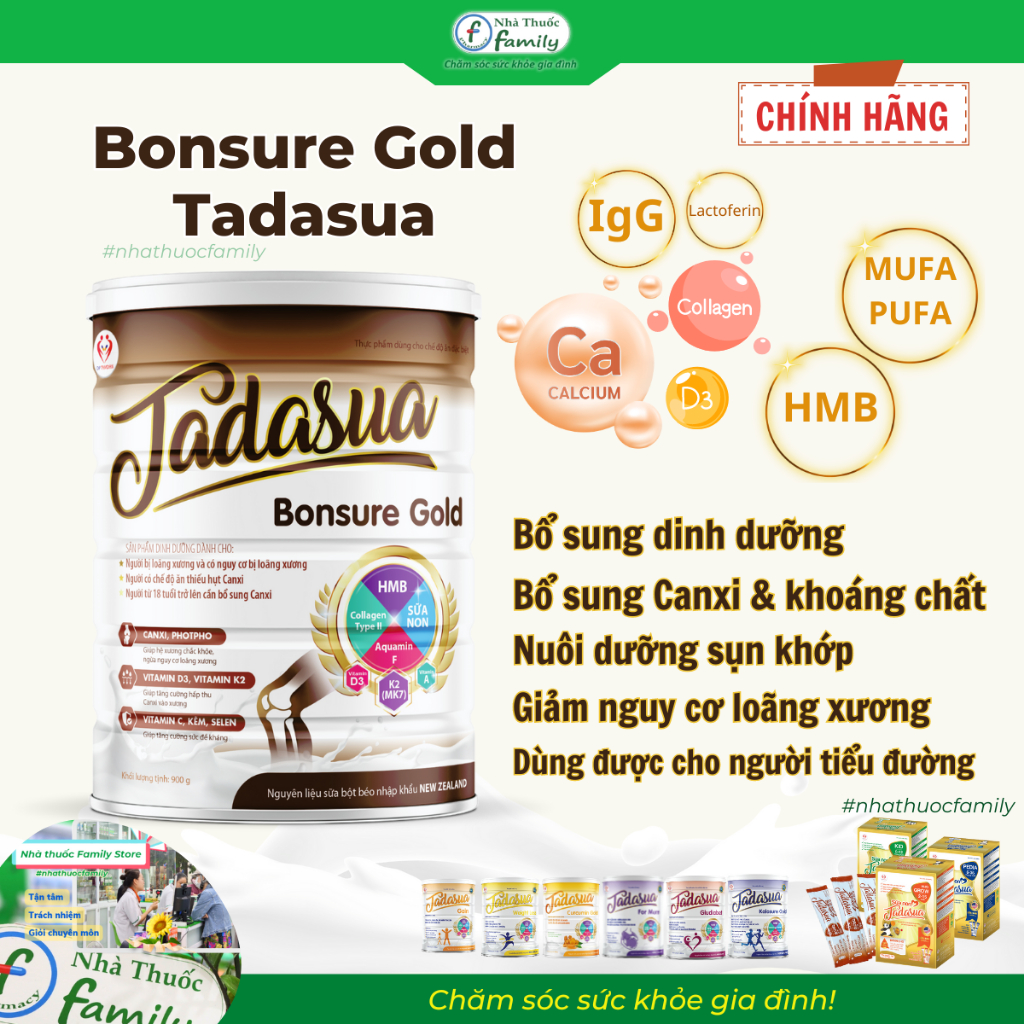 Bonsure Gold Tadasua | Bổ sung dinh dưỡng, Canxi hữu cơ & Collagen giúp ...