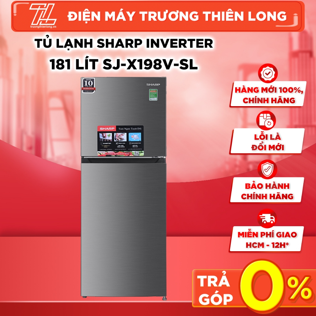 SJ-X198V-SL - Tủ Lạnh Sharp Inverter 181 lít SJ-X198V-SL - GIAO TOÀN QUỐC | Shopee Việt Nam