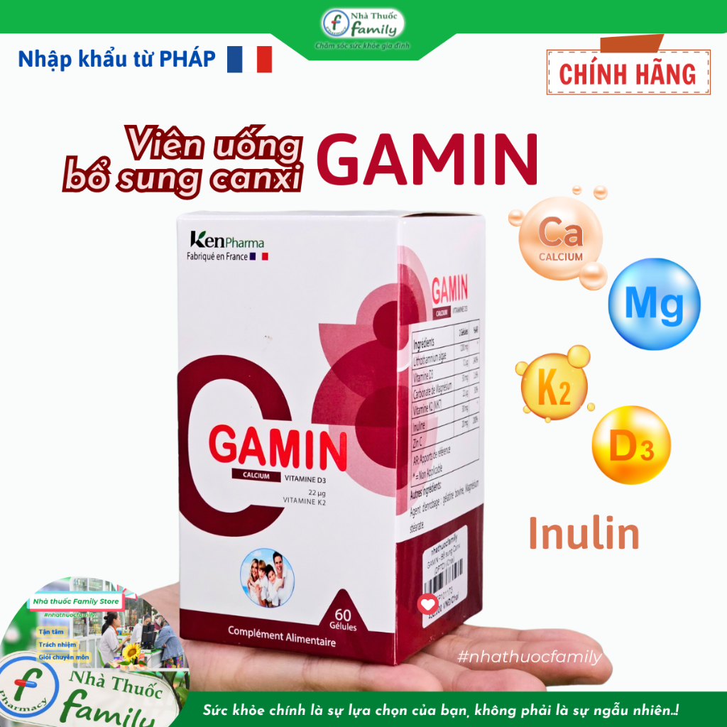 [Chính hãng] GAMIN – Viên Uống Bổ Sung Canxi Hữu Cơ (KenPharma)- Cho Bà ...