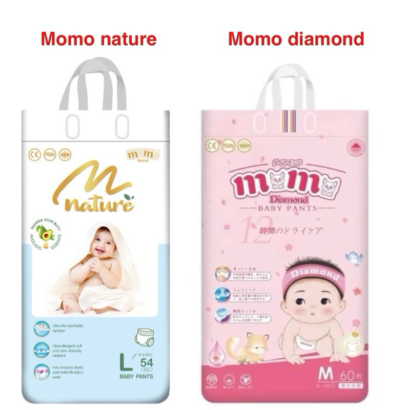 Bỉm Tã dán/quần MOMO DIAMOND - MOMOTARO- MOMO NATURE S64,M62,M60,L54 ...