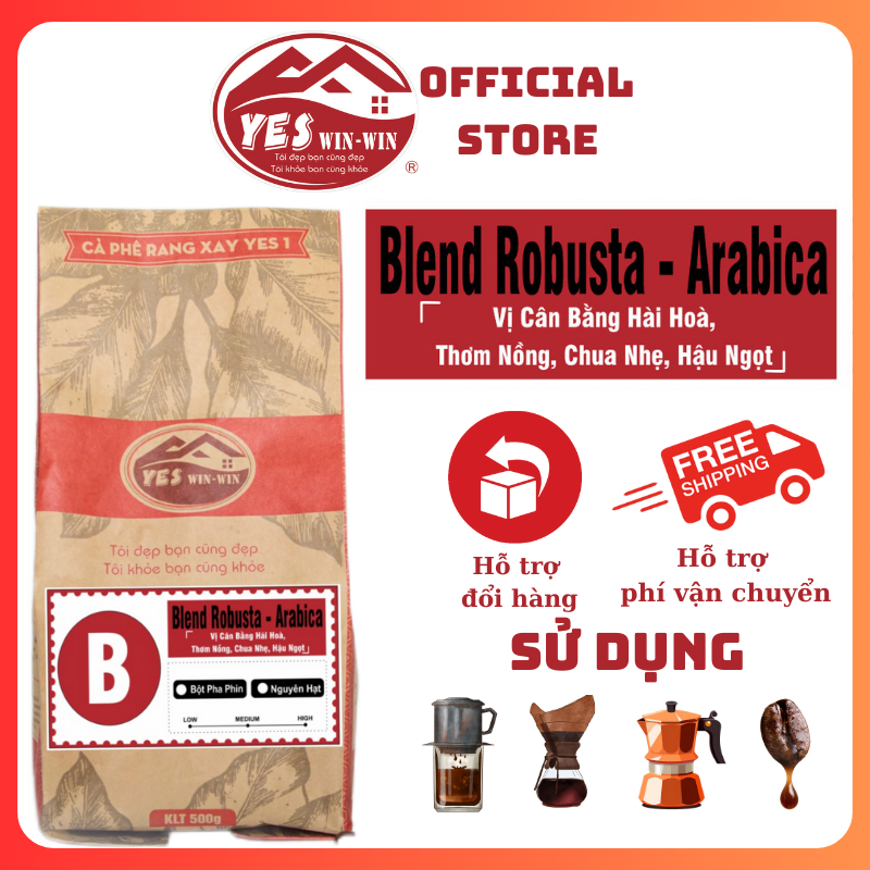 Cà phê nguyên chất Blend Robusta Arabica rang có Bơ đậm đà thơm nồng ...