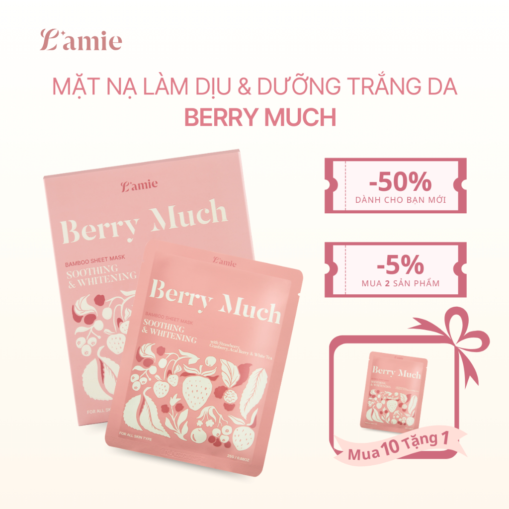 Mặt Nạ Làm Dịu & Dưỡng Trắng Da L'AMIE Berry Much 25ml | Shopee Việt Nam