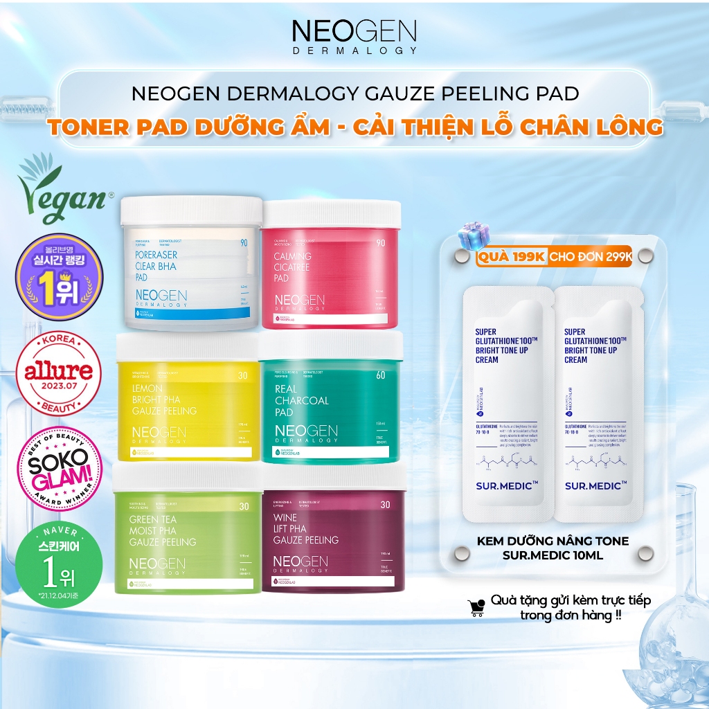Toner Pad Tẩy Da Chết Dưỡng Ẩm Da, Se Khít Lỗ Chân Lông Neogen ...