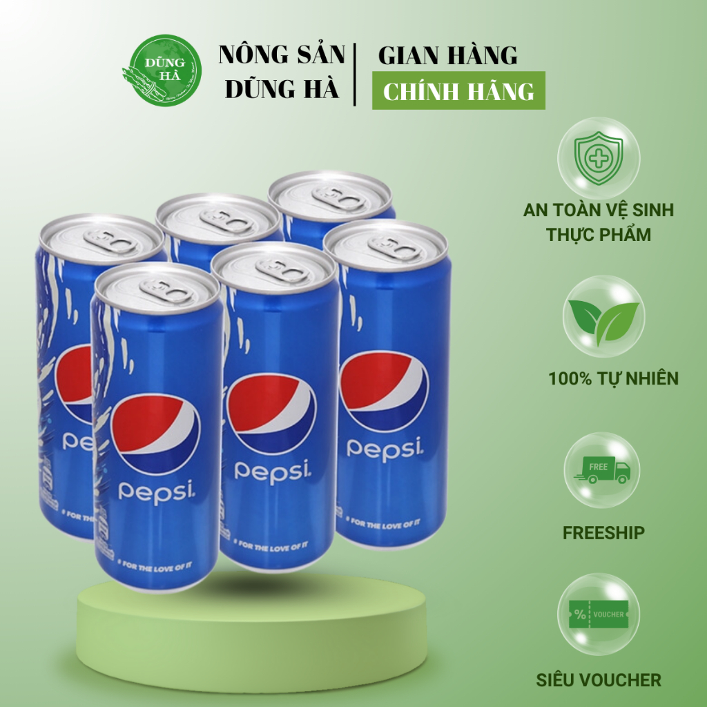 Lốc 6 lon pepsi 330ml gải khát cực đã, Giao Hỏa Tốc | Shopee Việt Nam