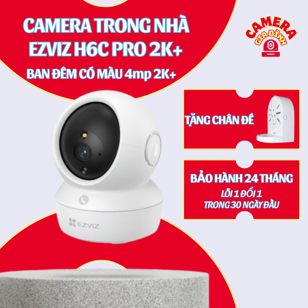 H6C PRO 4MP | Camera Wifi Trong Nhà Ezviz 2K+ Quay 360, Chạm để gọi ...